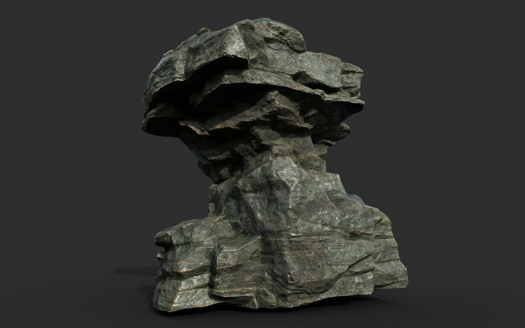 ArtStation - Low poly Cracked Rock B 210221 | Game Assets