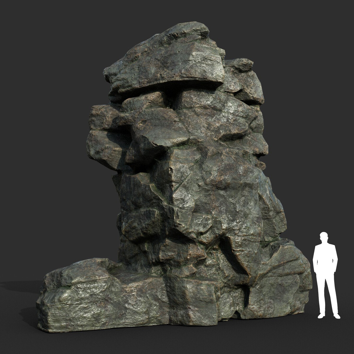 ArtStation - Low poly Cracked Rock B 210221 | Game Assets