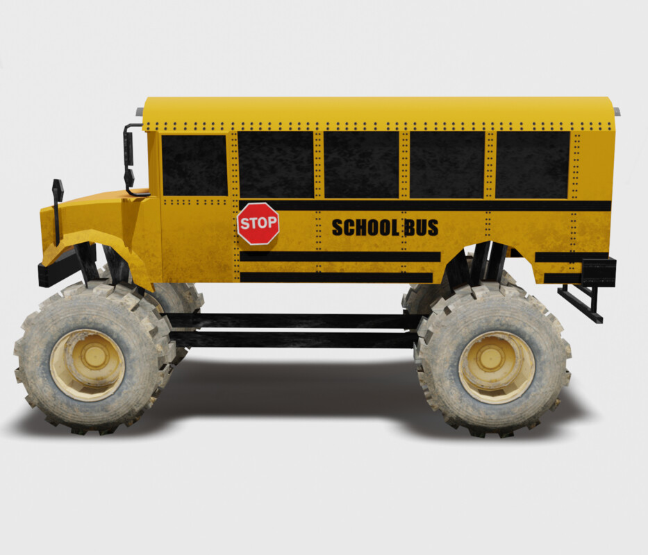 ArtStation - School Bus Monster Truck | Game Assets