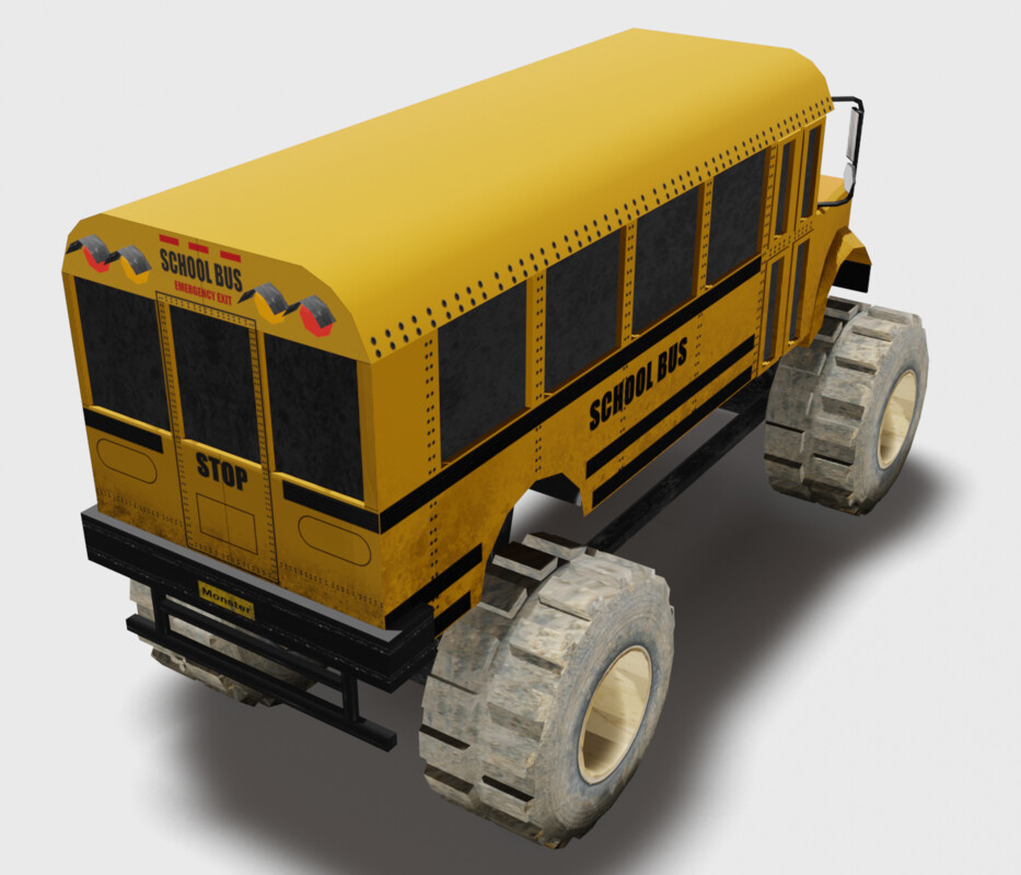 ArtStation - School Bus Monster Truck | Game Assets