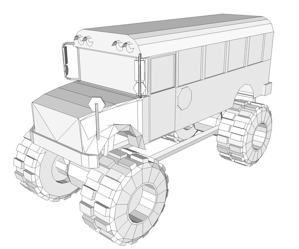 ArtStation - School Bus Monster Truck | Game Assets