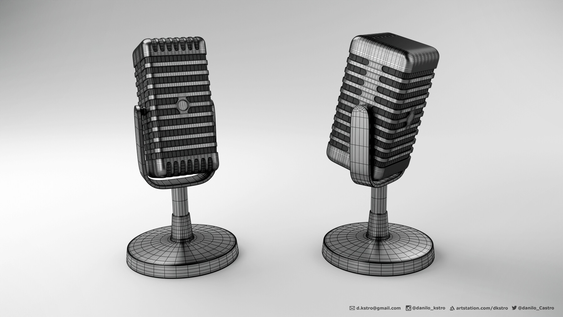 ArtStation - Microphone with a 50's aesthetic | 3D model | 2k Textures ...
