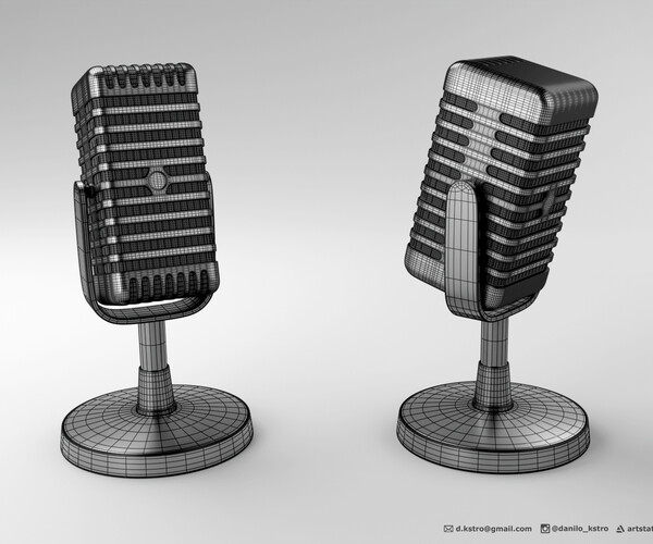 ArtStation - Microphone with a 50's aesthetic | 3D model | 2k Textures ...