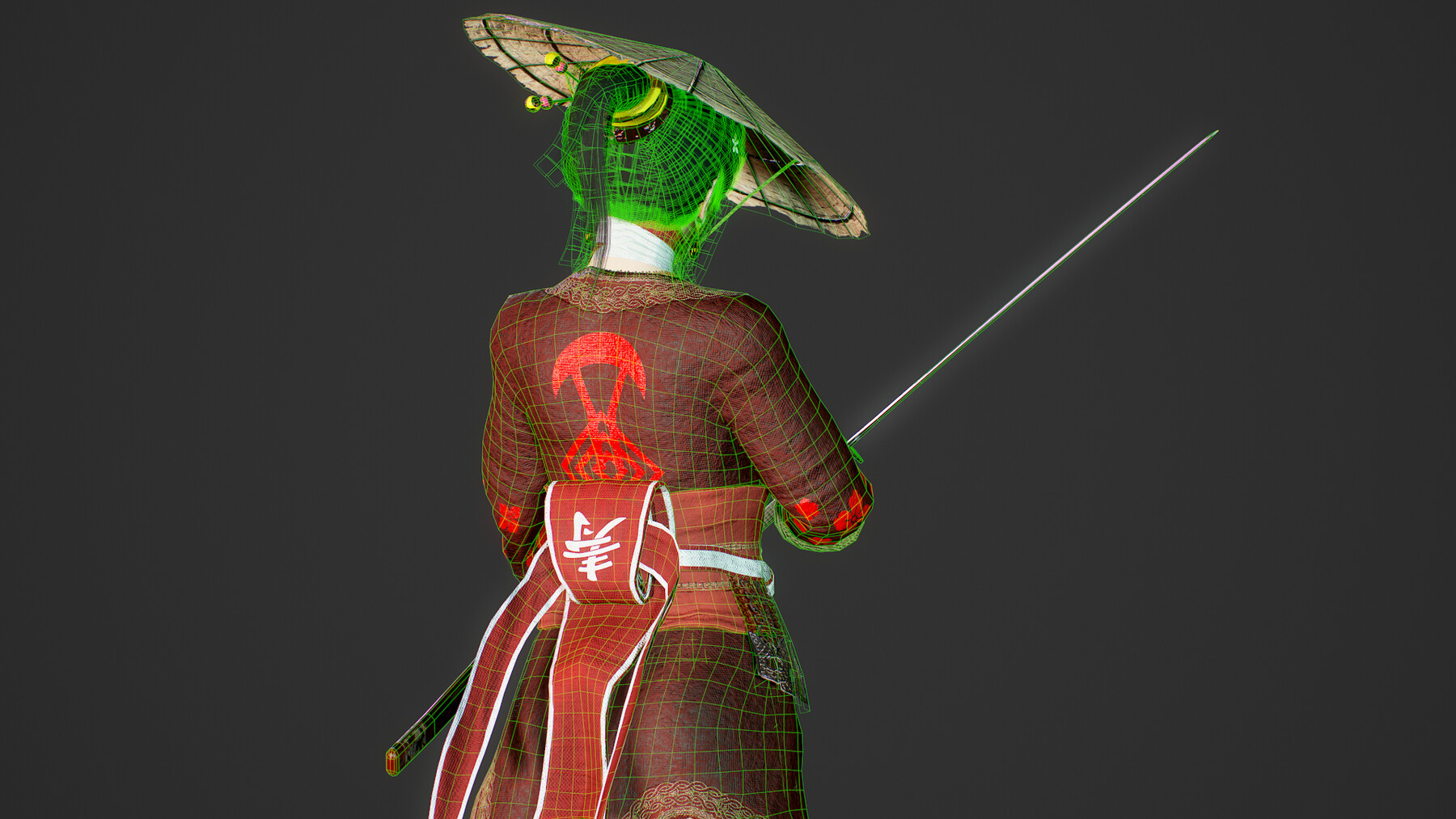 ArtStation - Samurai Female - Game Ready Low-poly 3D model | Game Assets