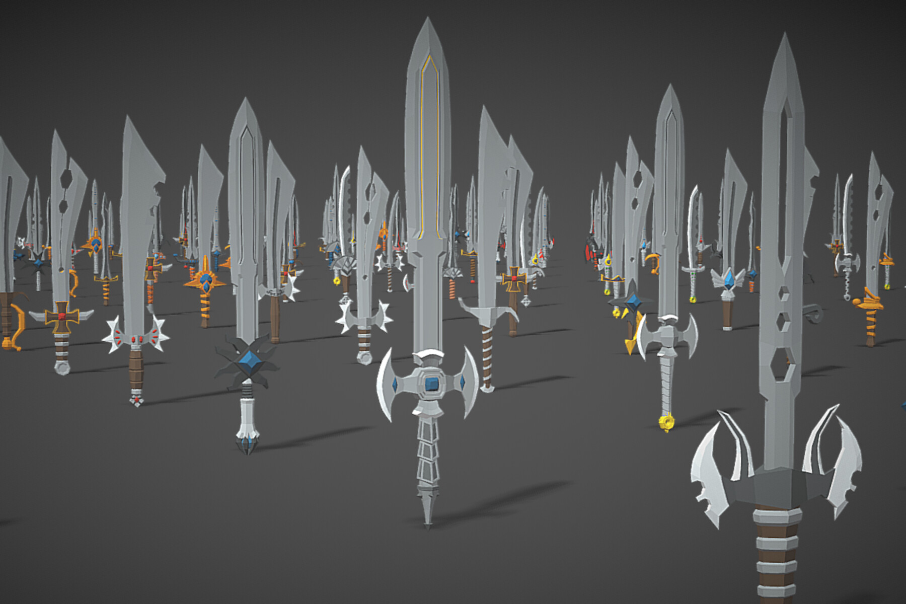ArtStation - Swords Pack 1 - 300 Low Poly Weapons | Game Assets