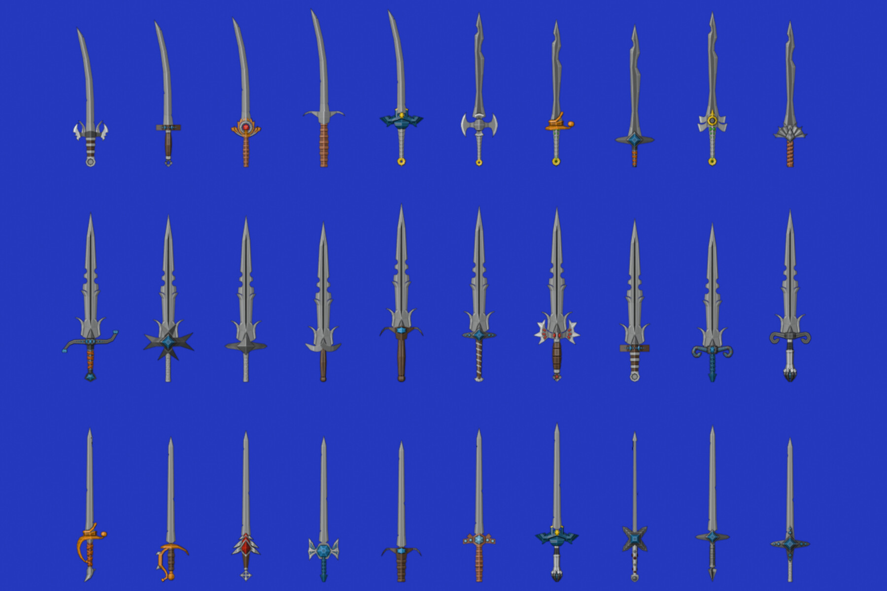 ArtStation - Swords Pack 1 - 300 Low Poly Weapons | Game Assets