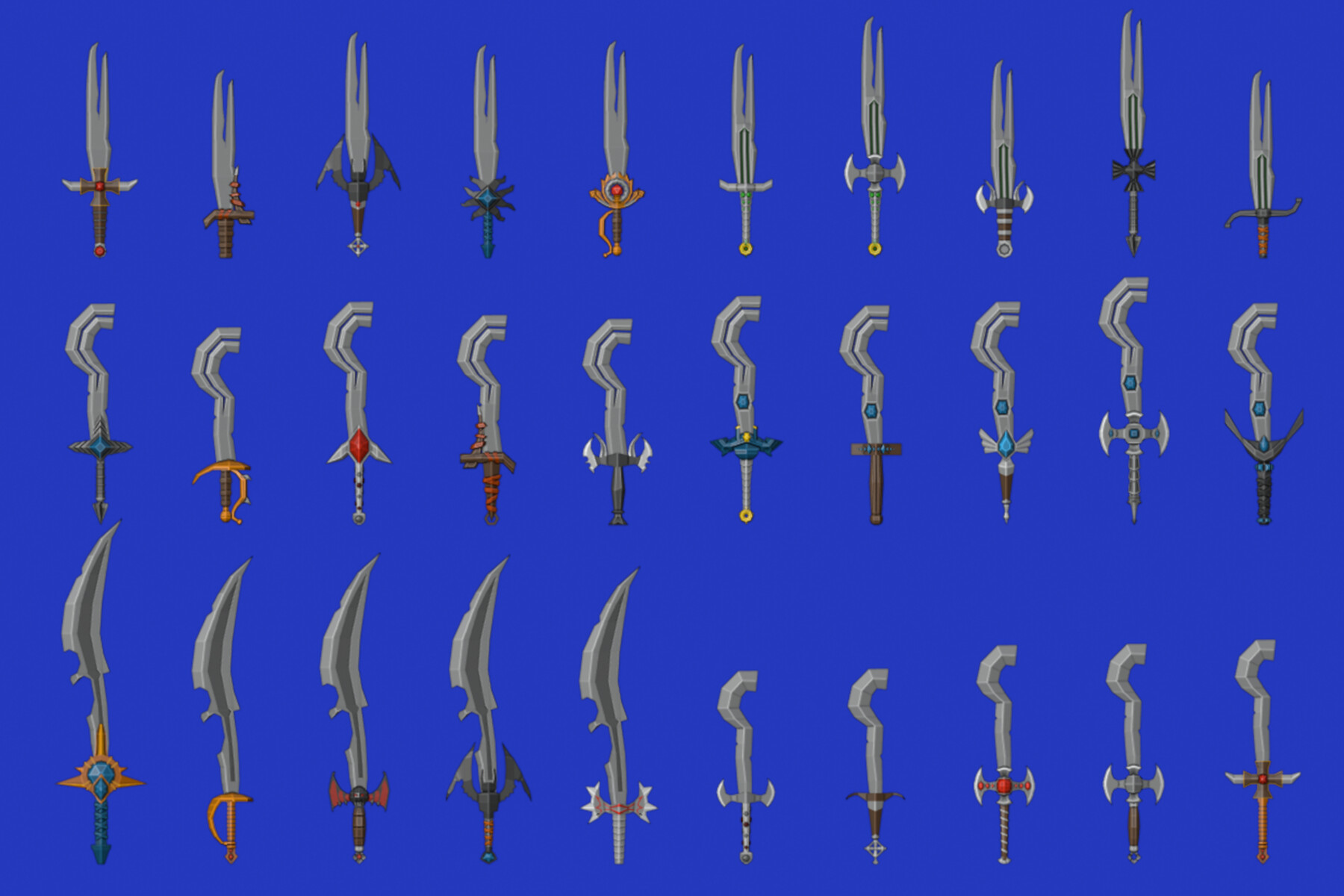 ArtStation - Swords Pack 4 - 300 Low Poly Weapons | Game Assets