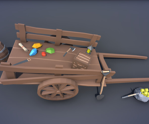 ArtStation - Free Mining Pack - Low Poly Ores, Gems, Tools & Props ...
