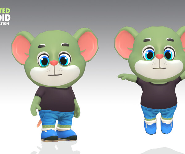 ArtStation - Mouse Rat Rodent Green Animated Rigged | Game Assets