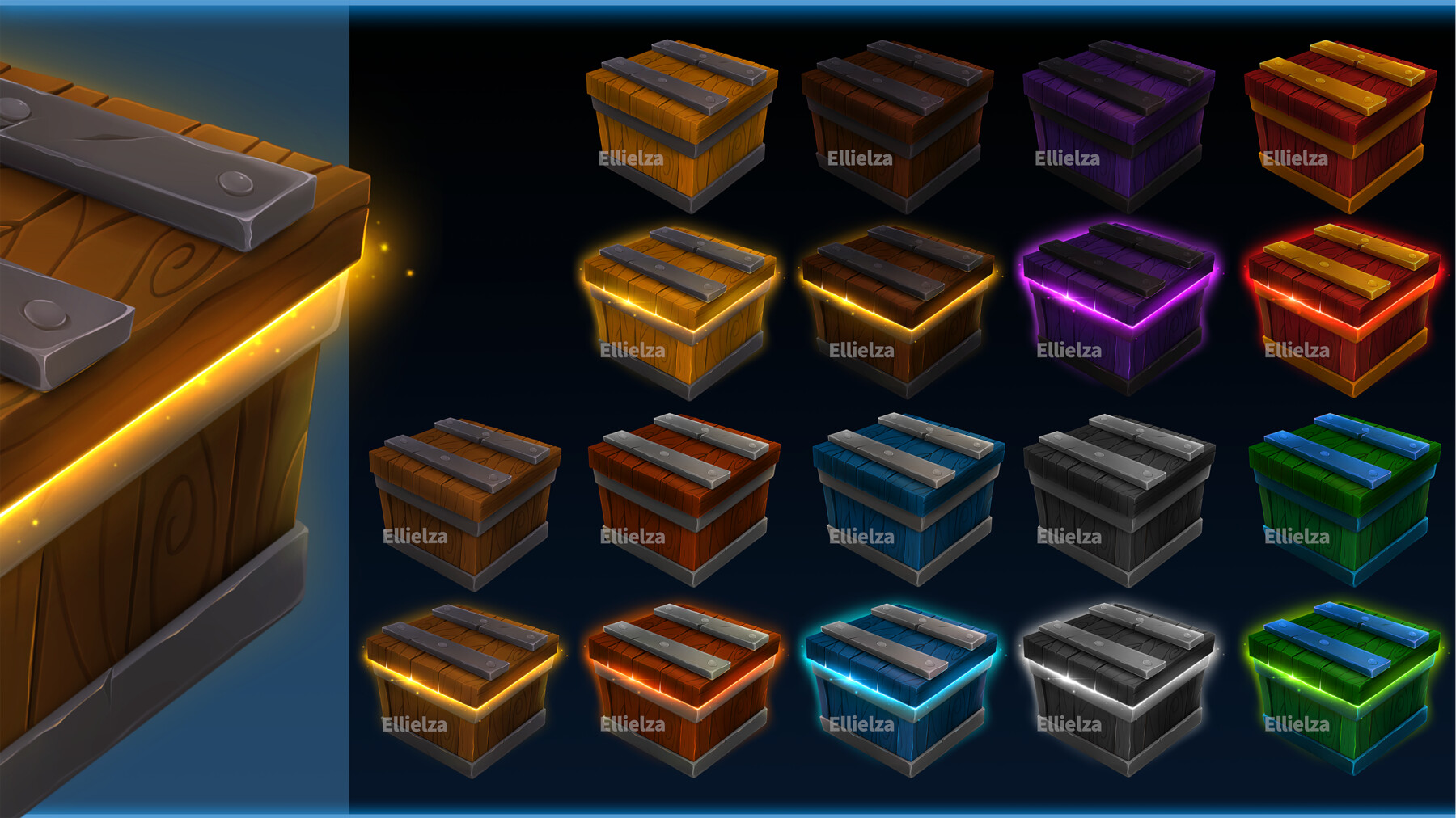 ArtStation - 9 Crate Lootbox Variations | Game Assets