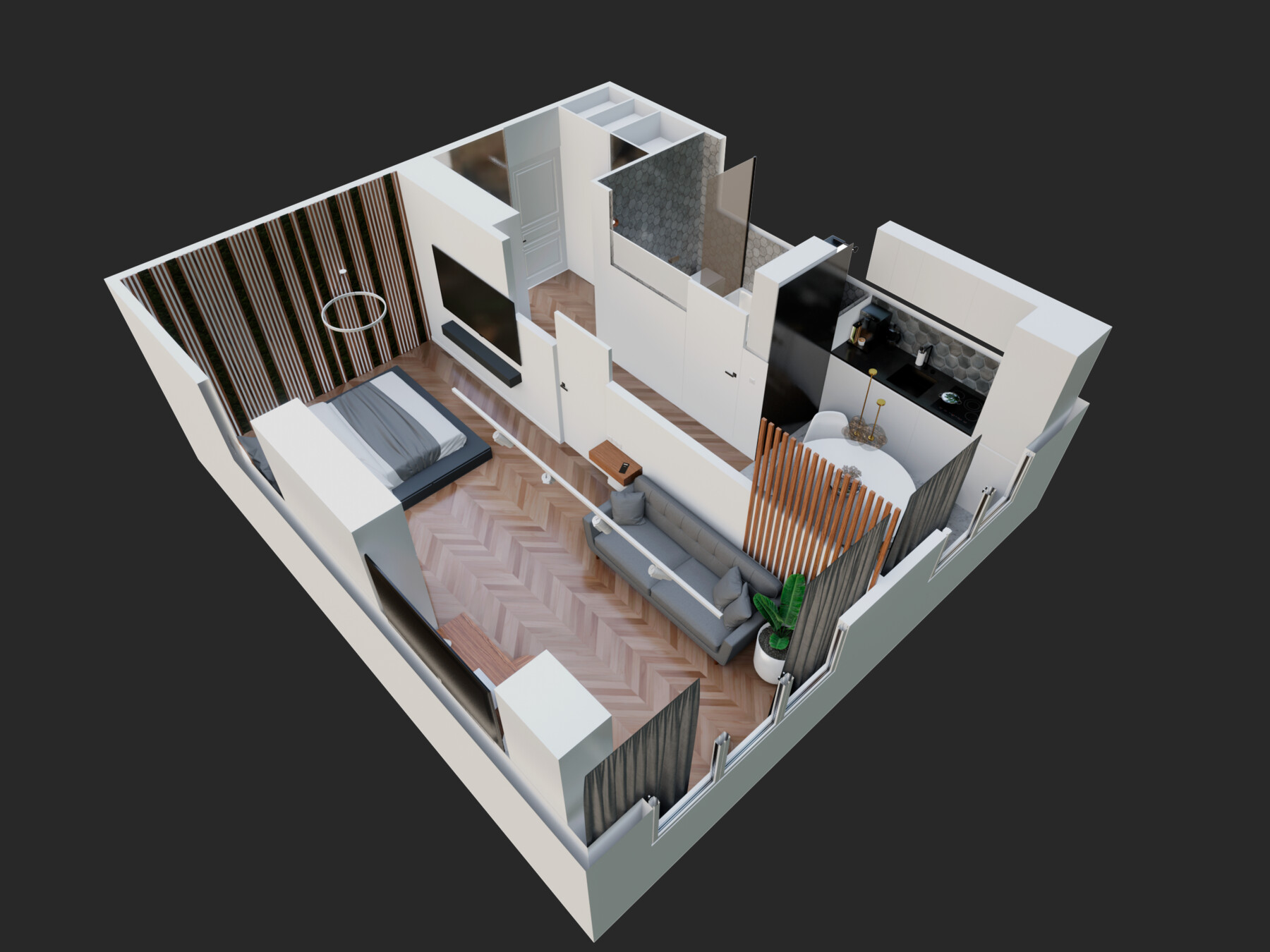 ArtStation - Modern Realistic Apartment Low-poly 3D model | Resources