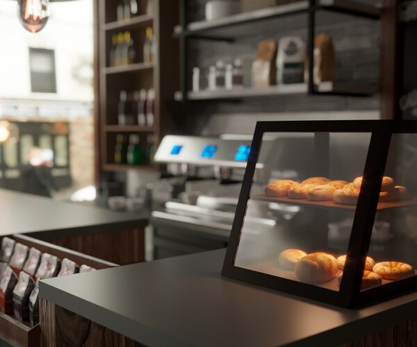 ArtStation - Realistic Coffeebar, coffeeshop interior design | Resources