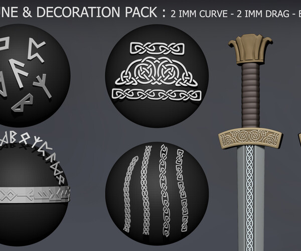 ArtStation - IMM Viking Rune & Decoration | Brushes