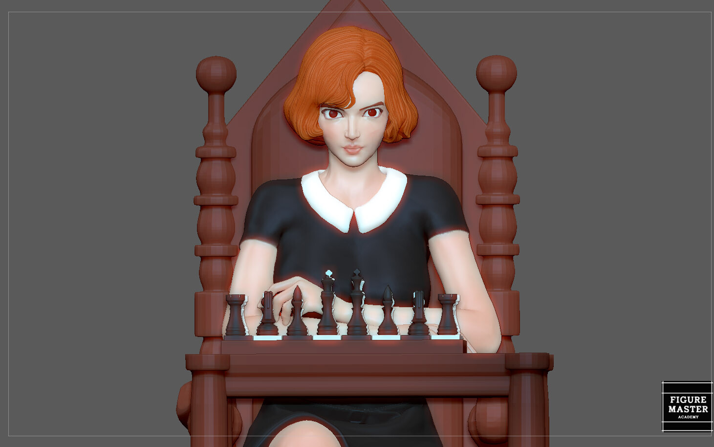 ArtStation - QUEENS GAMBIT ANYA TAYLOR JOY CHESS GIRL CHARACTER STATUE ...