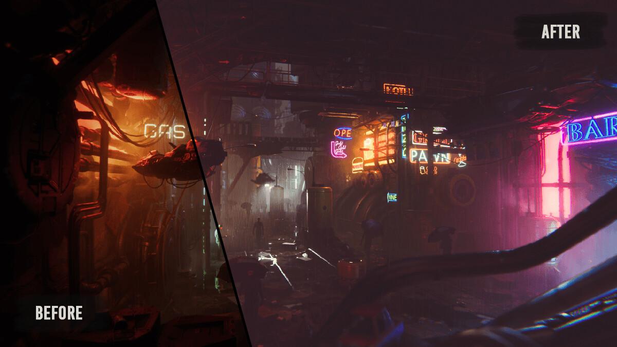 ArtStation - 50 Cyberpunk Unity LUTs Pack | Game Assets