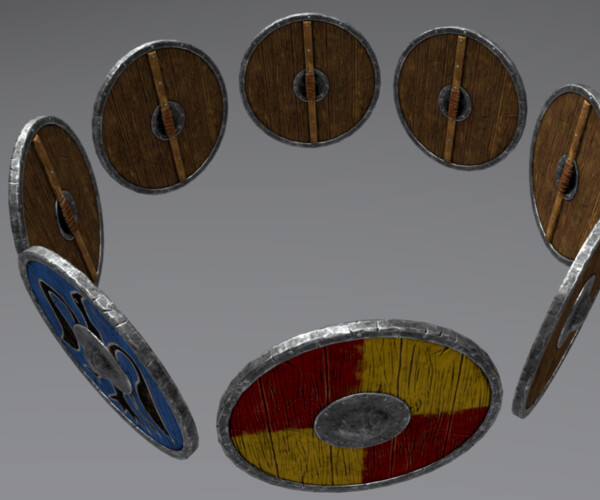 ArtStation - Viking Shields props set | Game Assets