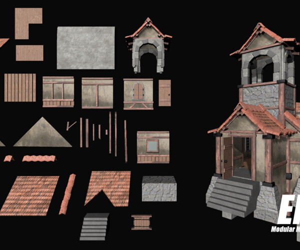 ArtStation - Modular Medieval Town | Game Assets