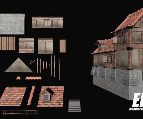 ArtStation - Modular Medieval Town | Game Assets