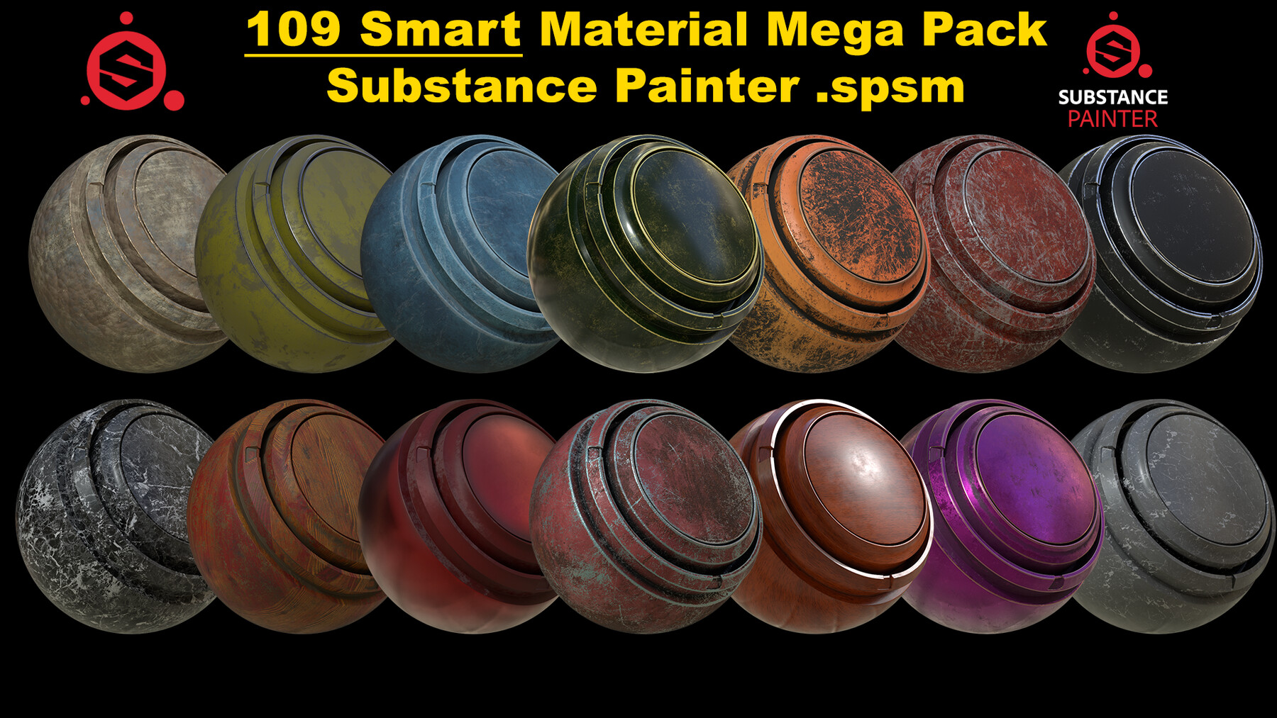 ArtStation - 109 Pcs Smart Material Mega Pack // High Quality Substance ...