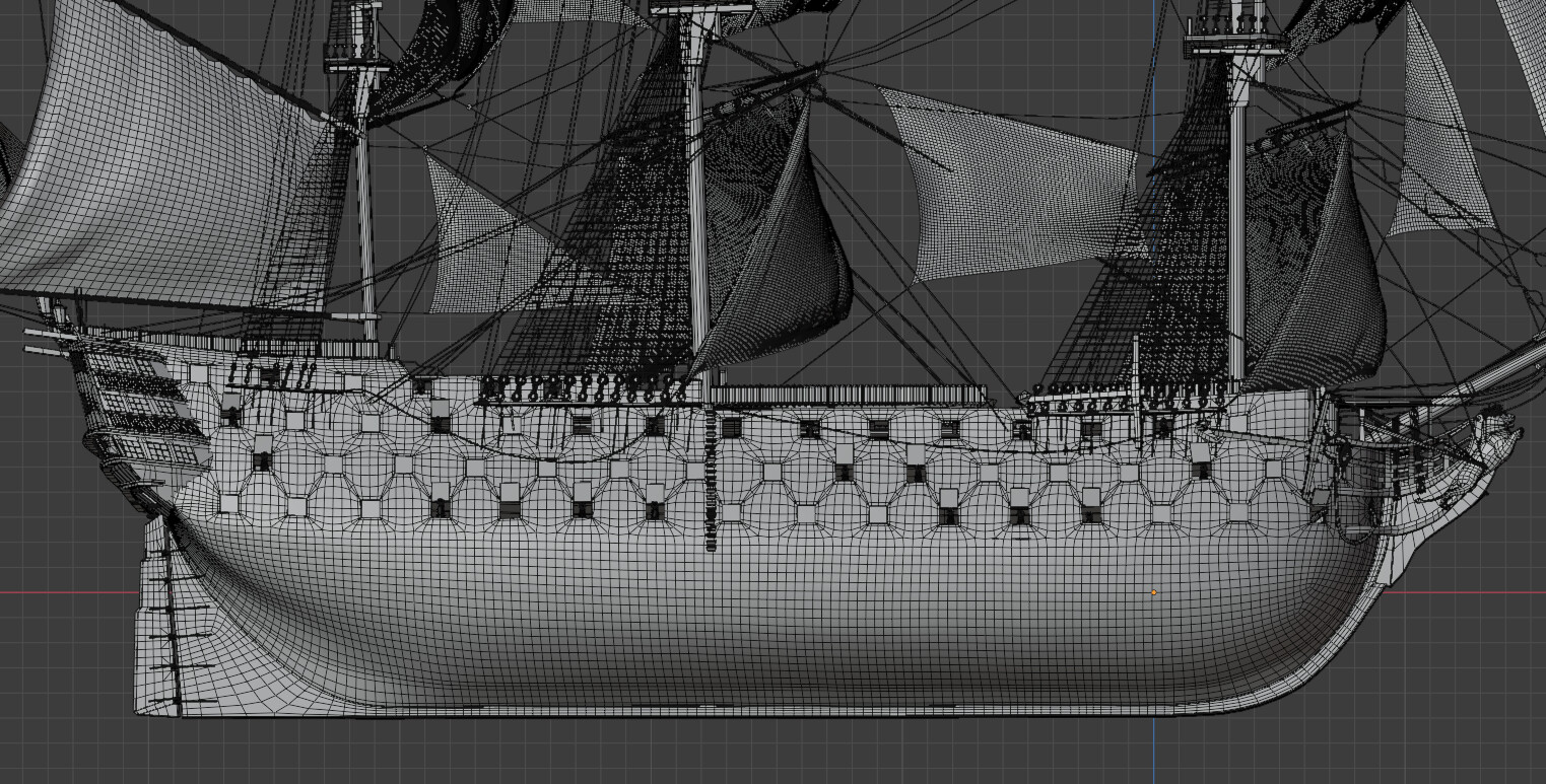 ArtStation - Spanish ship 3D asset. Sail Boat Sea | Game Assets
