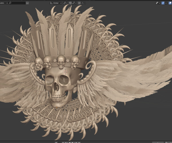 ArtStation - Aztec Skull King with wings | Resources