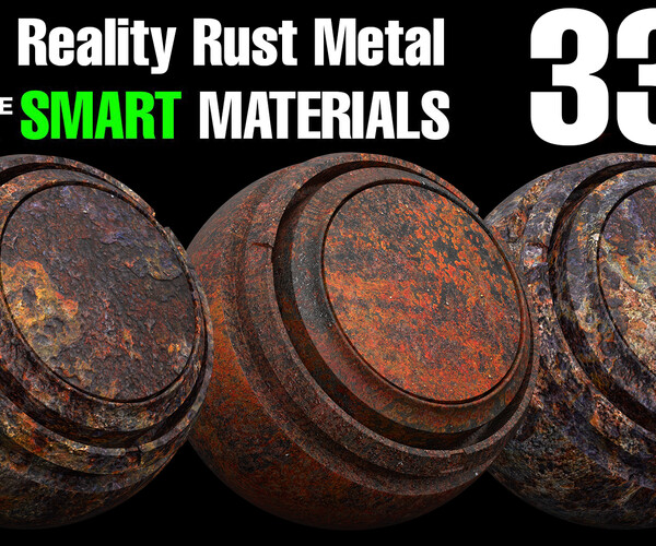 ArtStation - 33 Rust Metal Smart Material Pack | Game Assets