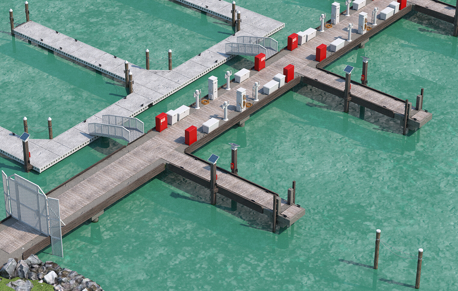 ArtStation - Marina Model of Floating Dock | Game Assets