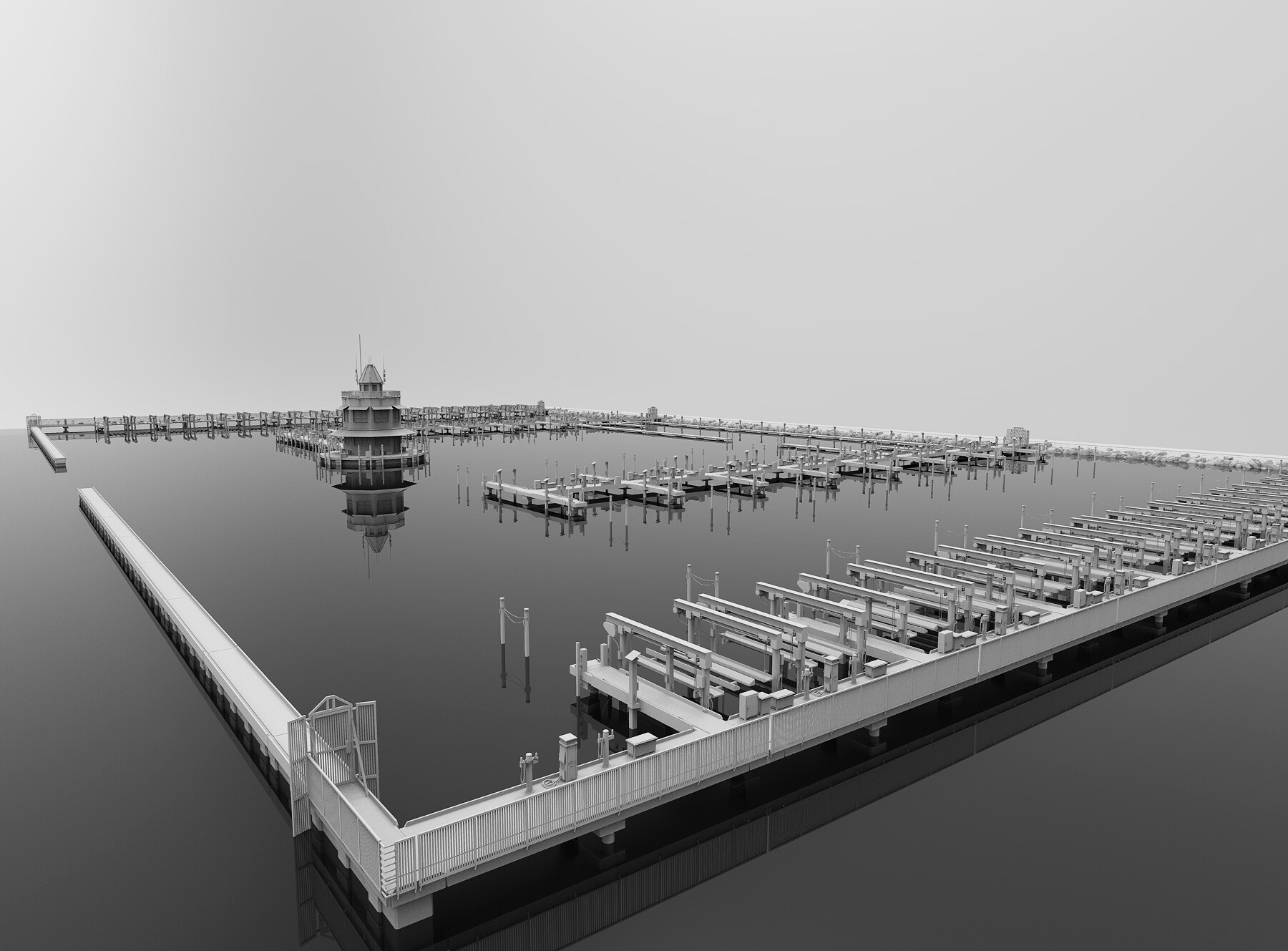 ArtStation - Marina Model of Floating Dock | Game Assets