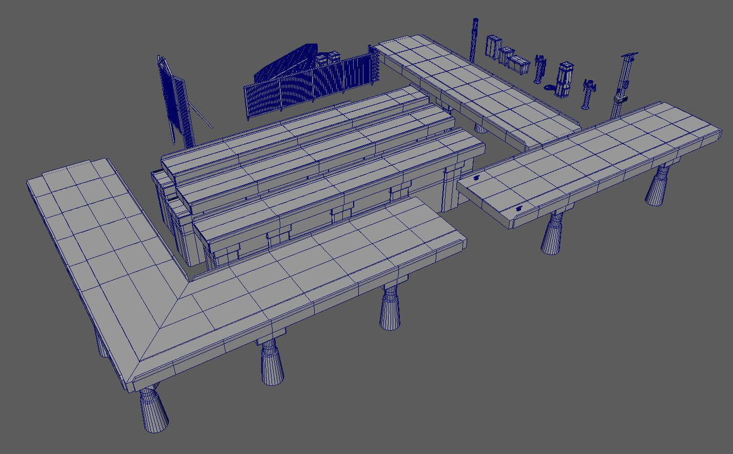 ArtStation - Marina Model of Floating Dock | Game Assets