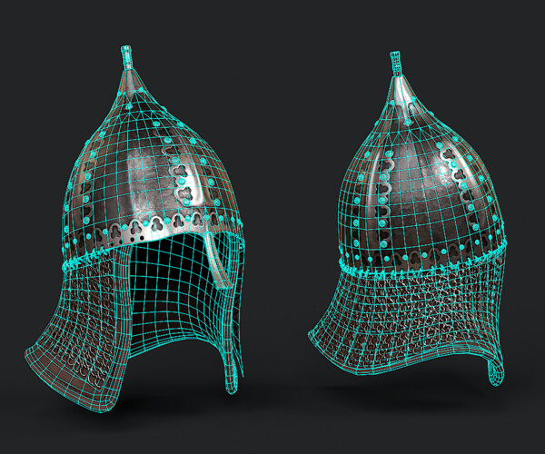 ArtStation - Lowpoly Russian Medieval Helmet | Game Assets