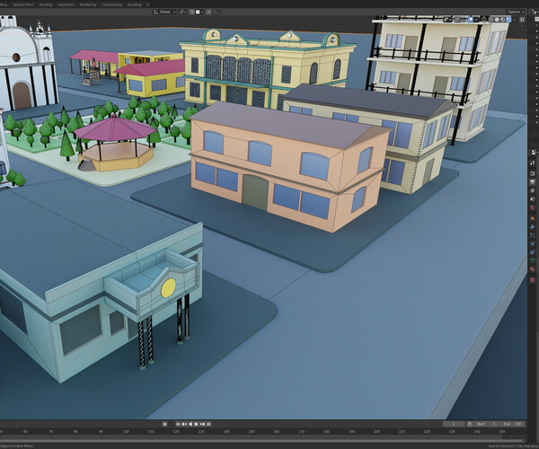 ArtStation - City low-poly - 13 different buildings | Game Assets