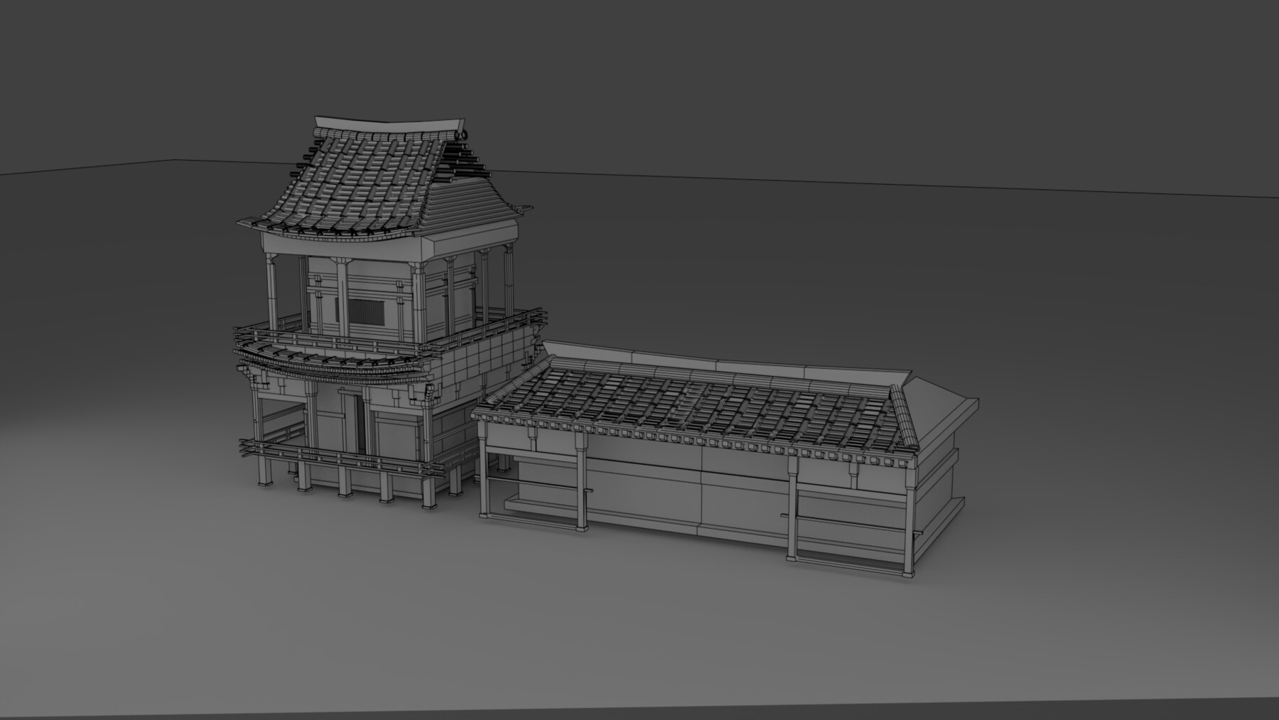 ArtStation - Edo Japan_ Modullar Assets Untextured | Game Assets