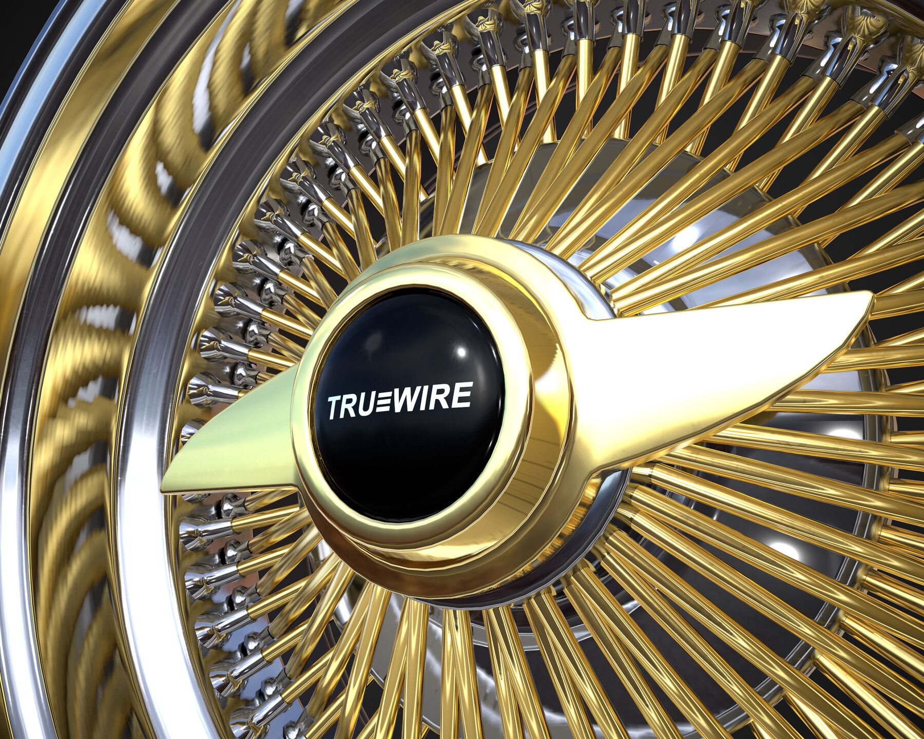 ArtStation - TruSpoke 100-Spoke Knock-Off reverse wire rim | Game Assets