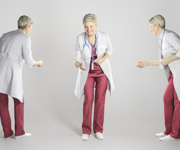 ArtStation - Female doctor bending over 268 | Game Assets