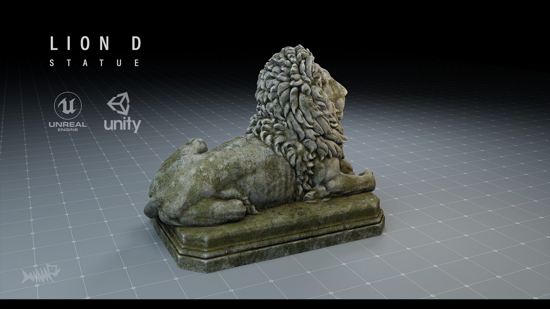 ArtStation - Lion D Statue PBR 4K | Game Assets