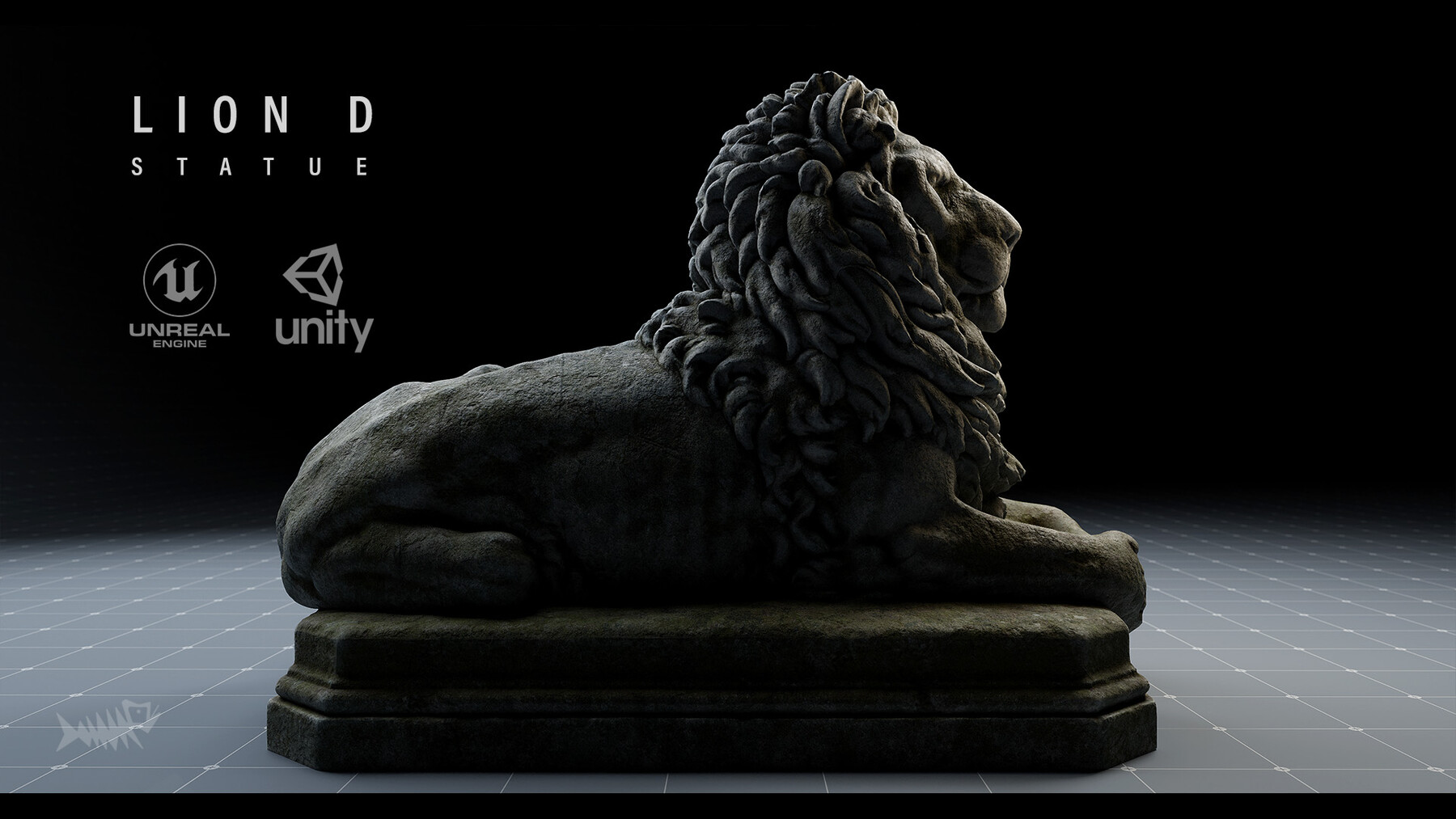 ArtStation - Lion D Statue PBR 4K | Game Assets