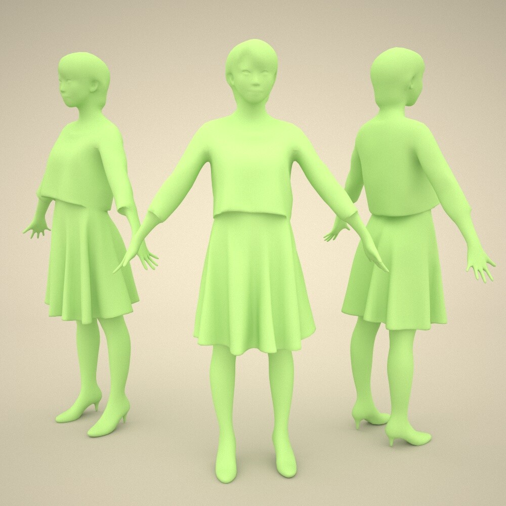 ArtStation - Animated 3D-people 022_Haru | Resources