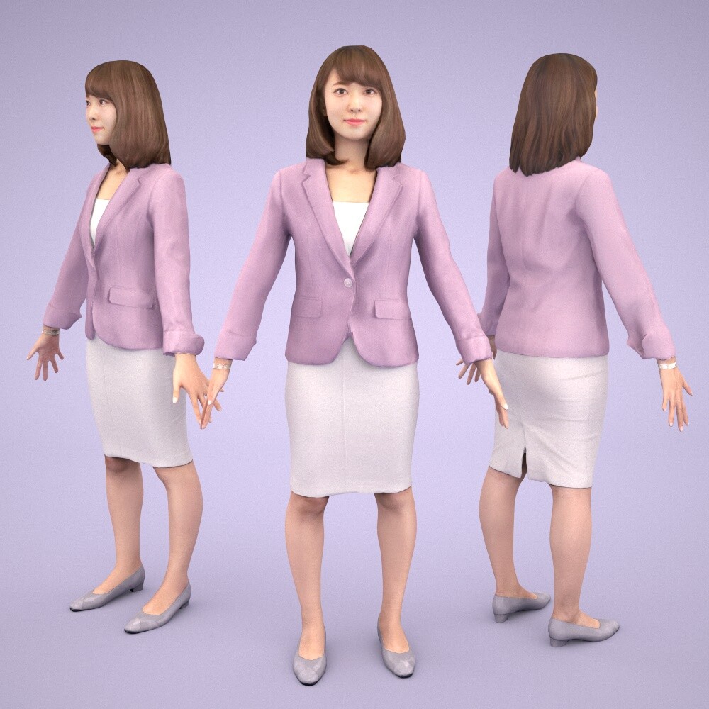 ArtStation - Animated 3D-people 014_Kana | Resources