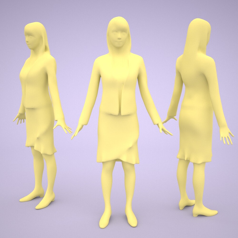 ArtStation - Animated 3D-people 002_Rika | Resources