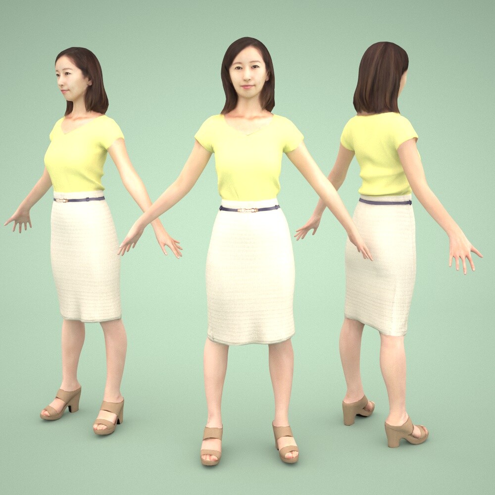 ArtStation - Animated 3D-people 100_Aya | Resources