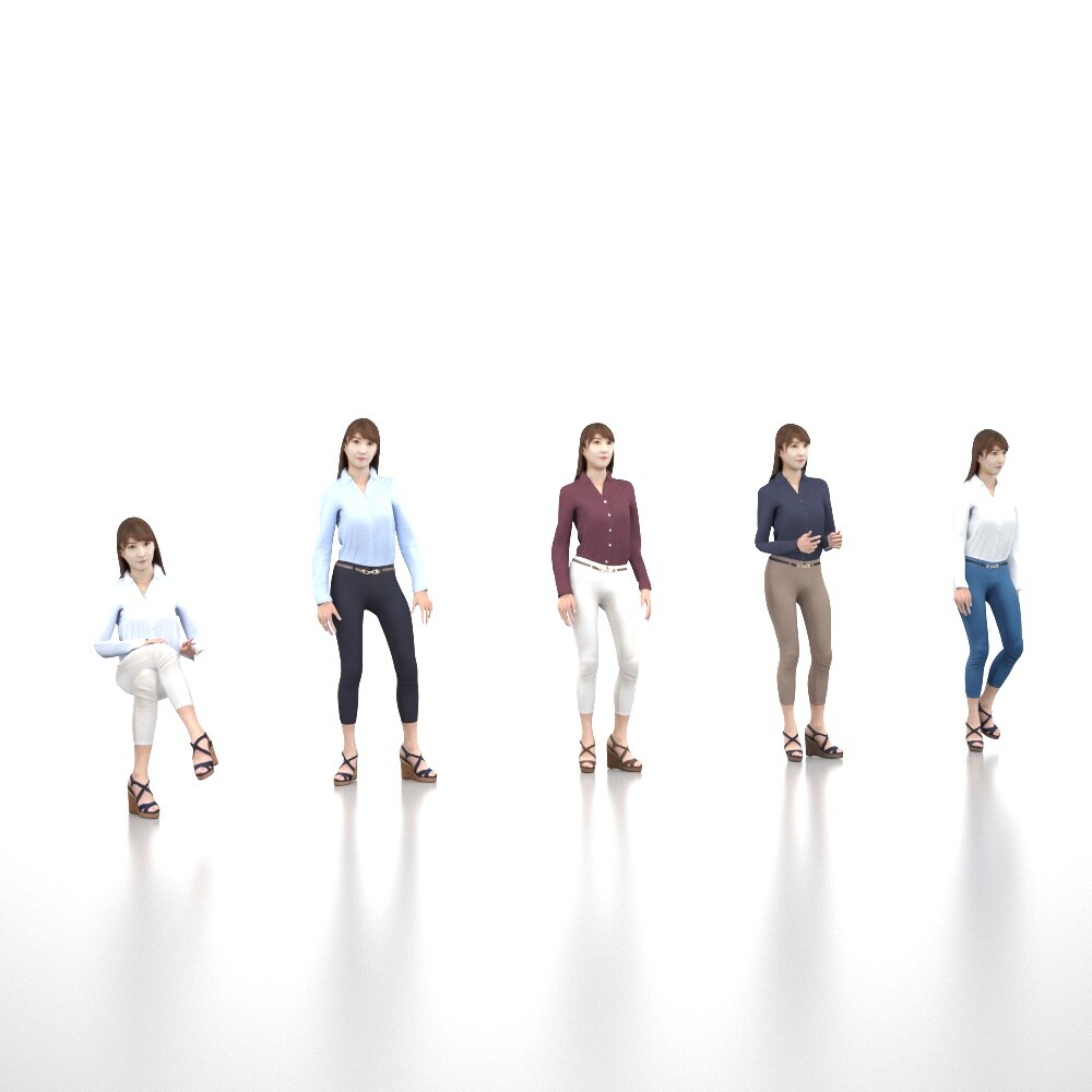 ArtStation - Animated 3D-people 010_Rika | Resources