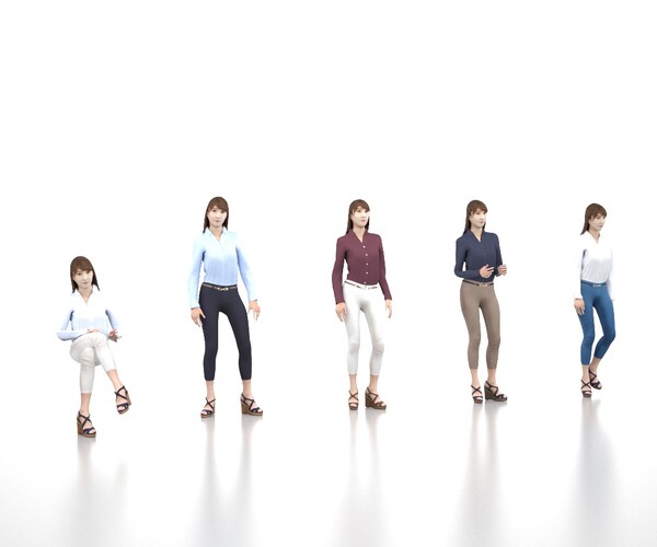 ArtStation - Animated 3D-people 010_Rika | Resources