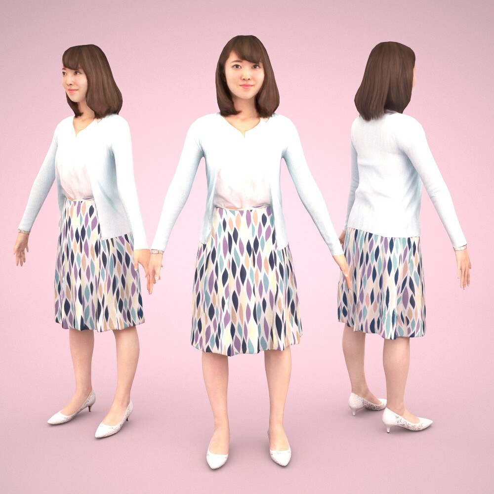 ArtStation - Animated 3D-people 020_Kana | Resources