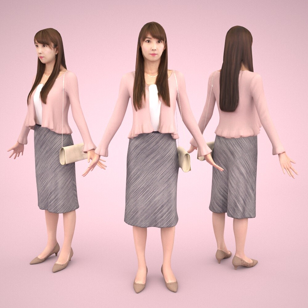 ArtStation - Animated 3D-people 006_Rika | Resources