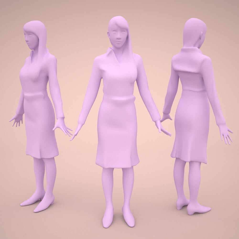 ArtStation - Animated 3D-people 008_Rika | Resources
