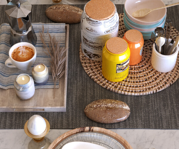 ArtStation - breakfast table set 011 | Resources