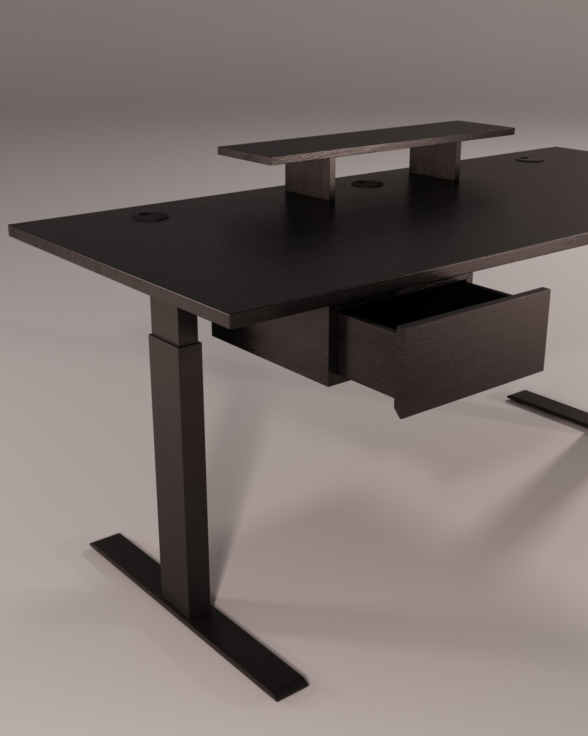 ArtStation - Adjustable Standing Desk - BLACK WOOD | Resources
