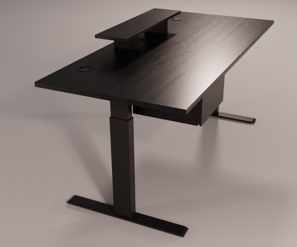 ArtStation - Adjustable Standing Desk - BLACK WOOD | Resources