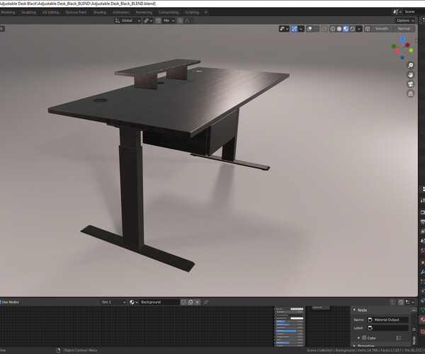 ArtStation - Adjustable Standing Desk - BLACK WOOD | Resources