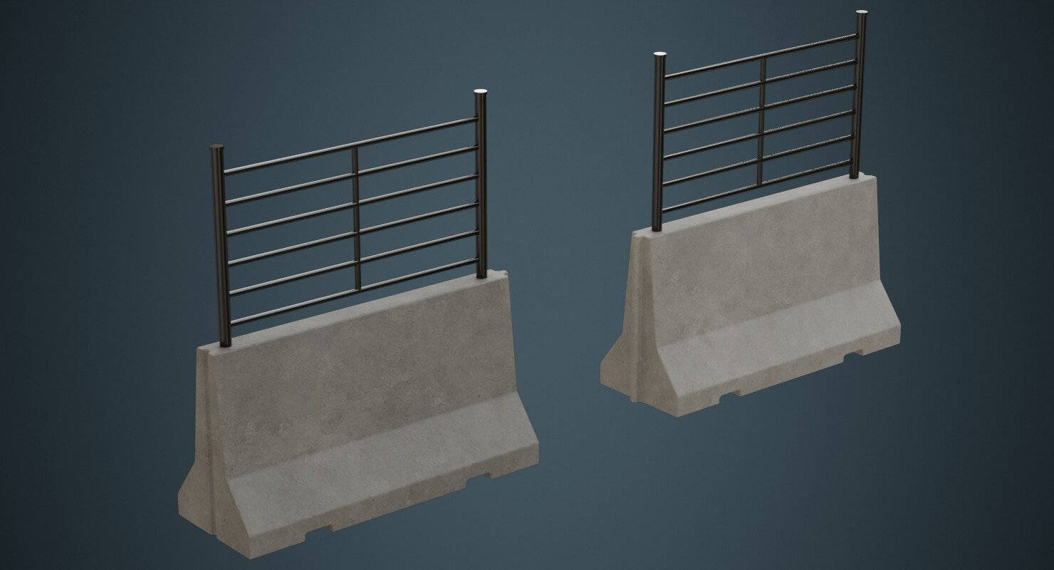ArtStation - Concrete Barrier 2A | Game Assets